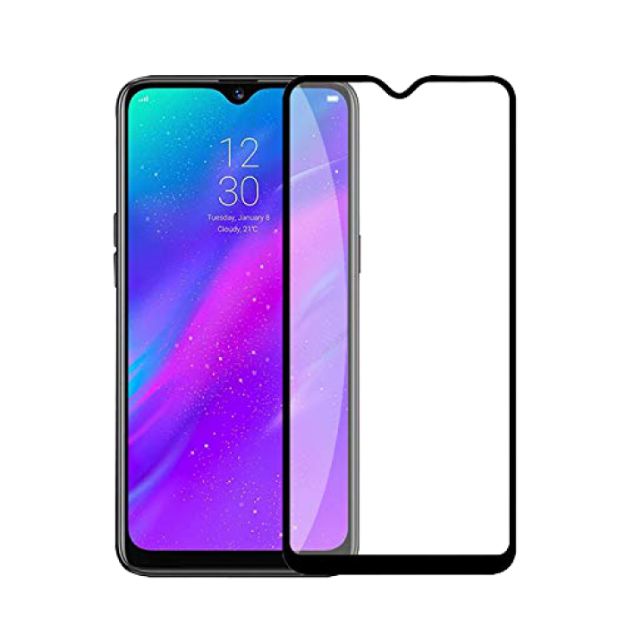 Full Covered Curved Tempered Glass Screen Protector For Realme C2 Black